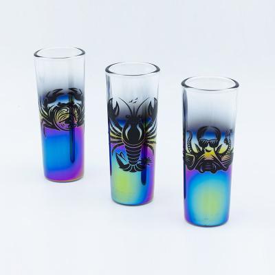 China 80ml Souvenir cup with electroplate and decal fired special design for underwater world enthusiast for sale