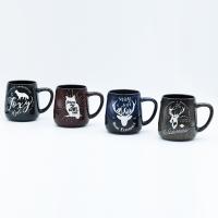 China 550ml Sandblasting souvenir coffee mug 10.3cm H commemorative for tourism and souvenir market for sale