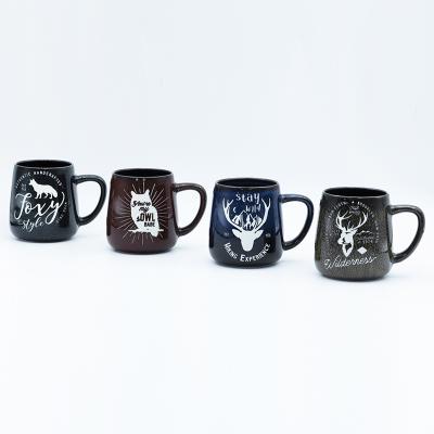 China 550ml Sandblasting souvenir coffee mug 10.3cm H commemorative for tourism and souvenir market for sale
