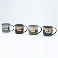 China Souvenir mug with laser decal fired Dia 9.3*7.4cm 8.5cmH 370ml special design for tourist attractions for sale