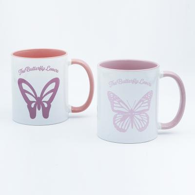 China Dia 8*8cm 9.5cmH 330ml Souvenir two-tone coffee mug with decal fired memorable for collectible items customer for sale