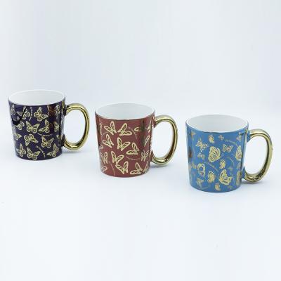 China 510ml Souvenir coffee mug with decal fired and electroplated memorable for collectible items customer for sale