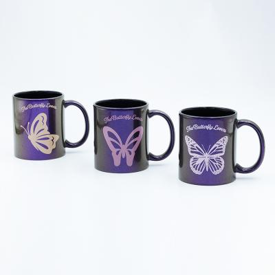 China Special design souvenir coffee mug with electroplated and decal fired 330ml for Liang Zhu enthusiasts for sale