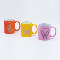 China Souvenir two-tone coffee mug with decal fired Dia 8*8cm 9.5cmH 330ml for souvenir store for sale