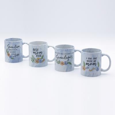 China Mothers Day 330 ml Mug with marble glaze and decal paper fired for mothers for sale
