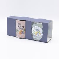 China 2pcs set, ceramic coffee mug and wine glass with decal fired and color box for mothers day for sale