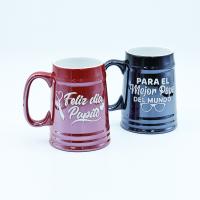 China Fathers Day Lightning Electroplating Mug With Glitter Decal Firing Commemorative For Gift Stores for sale