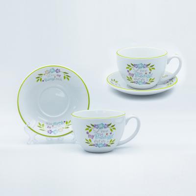 China Mothers Day tableware with color rim and decal fired for sale
