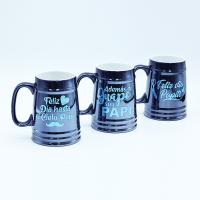 China Lightning electroplating cup with diamond blue laser foil decal firing for fathers day for sale