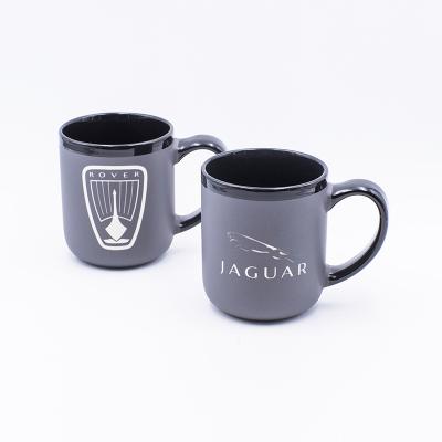 China Unique 520ml Dia 9.5*6.7cm 11cmH Branded U Shapede Coffee Mugs With Sandblasting For Gift Stores for sale