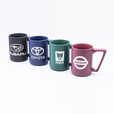 China Dia 8.8*7.5cm 11.5cmH 460ml Branded Coffee Mugs With Sandblasting Unique For Enthusiasts for sale