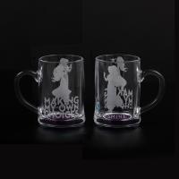 China Glass Custom Logo Mugs  With Glitter Powder And Color Spraying Dia 7.8*8.5cm 12cmh 380ml For Gift Shoppers for sale