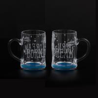 China Glass Custom Logo Mugs  With Glitter Powder And Color Spraying Dia 7.8*8.5cm 12cmh 380ml For Gift Shoppers for sale