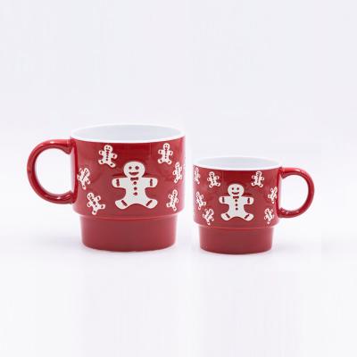China OEM Ceramic Personalized Christmas Coffee Mugs 400ml With Star Glaze And Decal Fired For Festival Gift Giving for sale