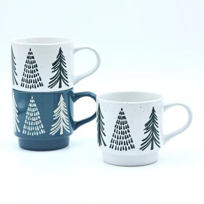 China Ceramic Christmas Coffee Mug 400ml Withsilk-screen printing For Festival Gift Giving for sale