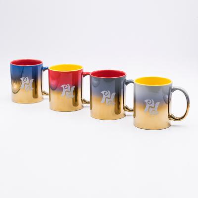 China 330ml Branded Coffee Mugs With Electroplating Customizable For Customized Gift Shop for sale