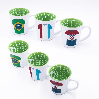 China Souvenir Coffee Mug Combining Unique Decal Fired Design Sports Fans for sale
