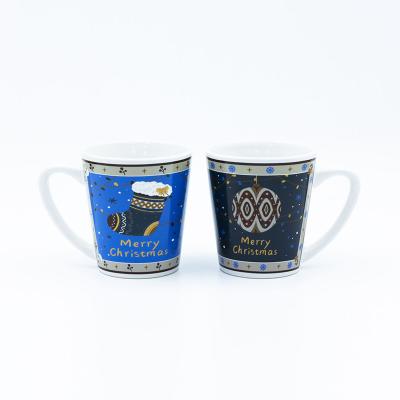 China High Temperature Decal Fired Bulk Personalised Christmas Cups Ceramic For Holiday Celebrations for sale