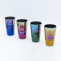 China Father's Day Cup with Gradient Electroplating and Decal Fired Customizable Design Glass Mug for sale