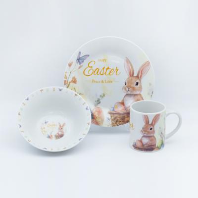 China 230ml Decal Fired Easter Mug Bulk Souvenir Dinnerware Set with Customizable Designs for sale