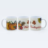 China High Temperature Decal Fired Ceramic Thanks Giving Cups Bulk For Festival Gift Enthusiasts With Custom Designs for sale