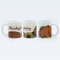 China High Temperature Decal Fired Ceramic Thanks Giving Cups Bulk For Festival Gift Enthusiasts With Custom Designs for sale