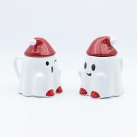 China Ceramic Halloween Coffee Mug with Lid and Customizable Designs for Gift Stores for sale
