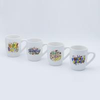 China Unique Design Glass Coffee Mug with Decal Fired Souvenir Coffee Mug for Gift Stores for sale