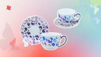 China Custom Ceramic Souvenir Mug with Rubber Paint and Laser Engraving Butterfly for Tourism & Gift Markets for sale