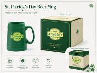 China Decal Fired St Patrick'S Day Cups Wholesale Dia 8.3*13.7 Cm 10.3 Cm H 700 Ml For Tourist Attractions for sale