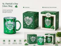 China St. Patrick’s Day Green Electroplated Glass Mug Collection for sale