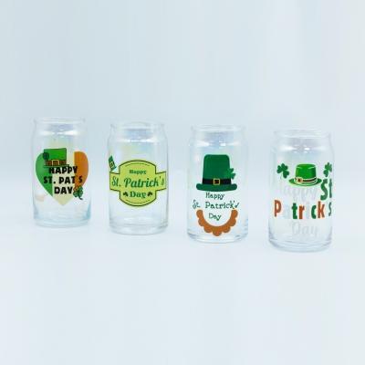 China St. Patrick’s Day Can-Shaped Glass Tumbler for sale