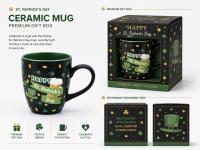 China Unique St Patrick'S Day Coffee Cups Factory Sparkle Powder Decal Fired 490ml For Cultural Enthusiast for sale