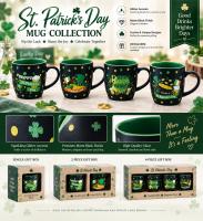 China 330ml Dia 8.6*7.1 Cm 8.6 Cm St Patrick'S Day Coffee Mugs OEM/ODM For Cultural And Tourism Creative Store for sale