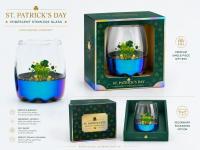 China St. Patrick’s Day Iridescent Stemless Glass Collection for sale
