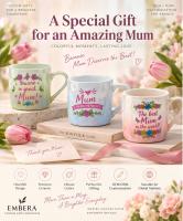 China Custom Floral Mother’s Day Ceramic Mugs with Gradient Color glaze and pearl electroplating for sale
