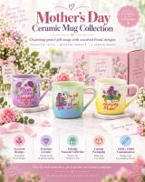 China Custom Floral Mother’s Day Ceramic Mugs with Gradient Color glaze and pearl electroplating for sale