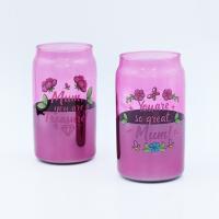 China Magenta Electroplated Mother's Day Can-Shaped Glass Collection for sale
