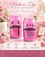 China Magenta Electroplated Mother's Day Can-Shaped Glass Collection for sale
