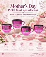 China Magenta Electroplated Mother's Day Glass Mug Collection for sale