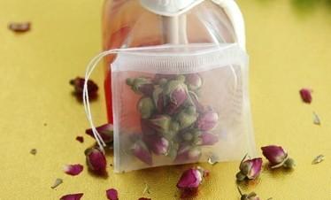China 100pcs 6*7cm food grade nylon tea bag with string for sale