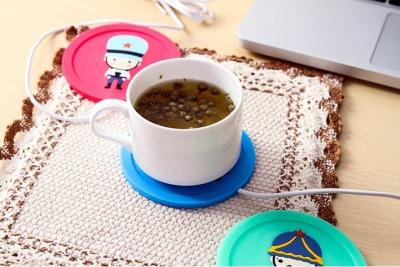 China Newfangled USB Heated Silica Gel Tea Saucers Home An Ultra Assistant Heat Insulation Cup M for sale