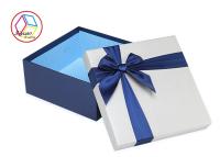 China Recyclable Fancy Paper Gift Box / Plain White Gift Box With Bowknot for sale