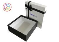 China Recyclable Fancy Paper Gift Box / Plain White Gift Box With Bowknot for sale