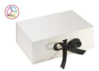 China Luxury Fancy Paper Gift Box Cube Shape with Silk Ribbon Custom Size 500pcs for sale