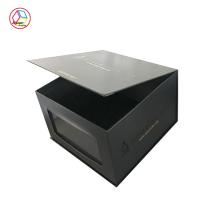 China Large Rigid Cardboard Magnetic Closure Gift Box Navy Fancy Paper for sale