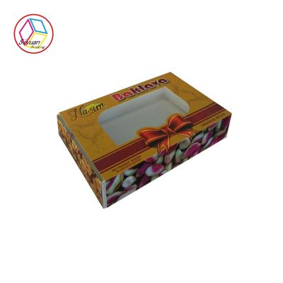 China Custom White Cardboard Gift Box with PVC Window CMYK Offset Printing 500pcs MOQ for sale