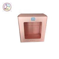 China Custom Pink Cardboard Gift Boxes with Transparent PVC Window 500pcs MOQ for sale