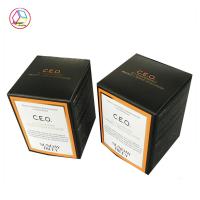 China Custom Black Craft Paper Gift Box 500pcs MOQ for Candle Packaging with Embossing for sale