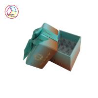 China Small Cardboard Jewelry Gift Boxes With Bowknot Gold Foil Stamping for sale